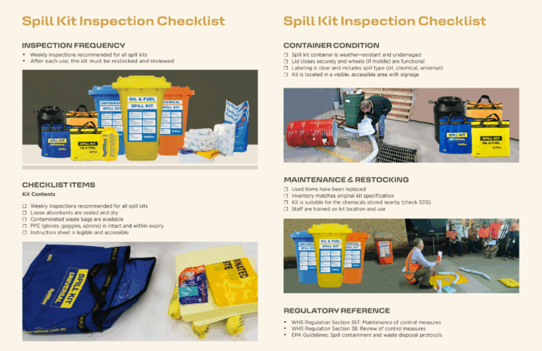 Spill Kit Inspection Checklist | Akuna